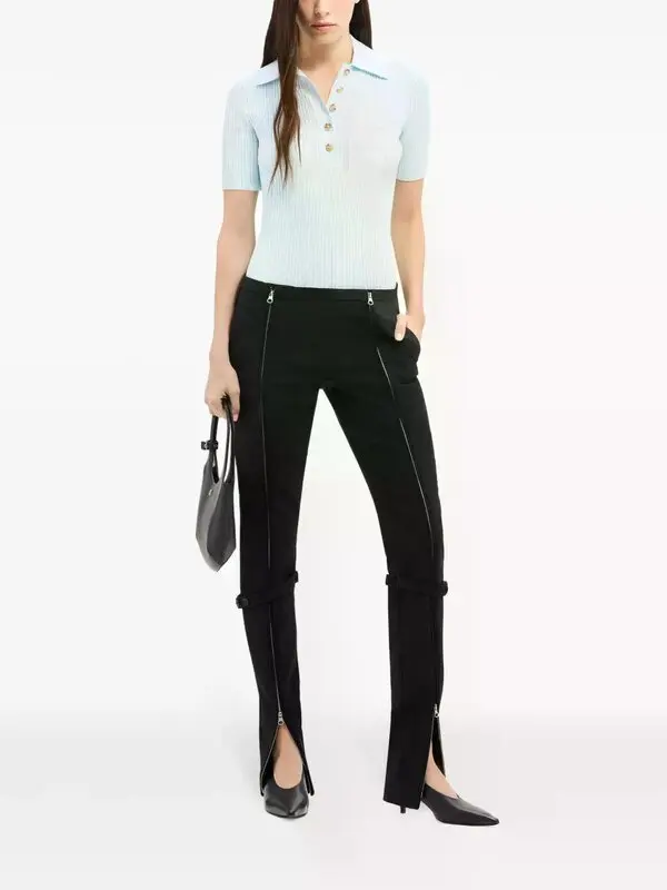 COURREGES Signature Ribbed Polo Top