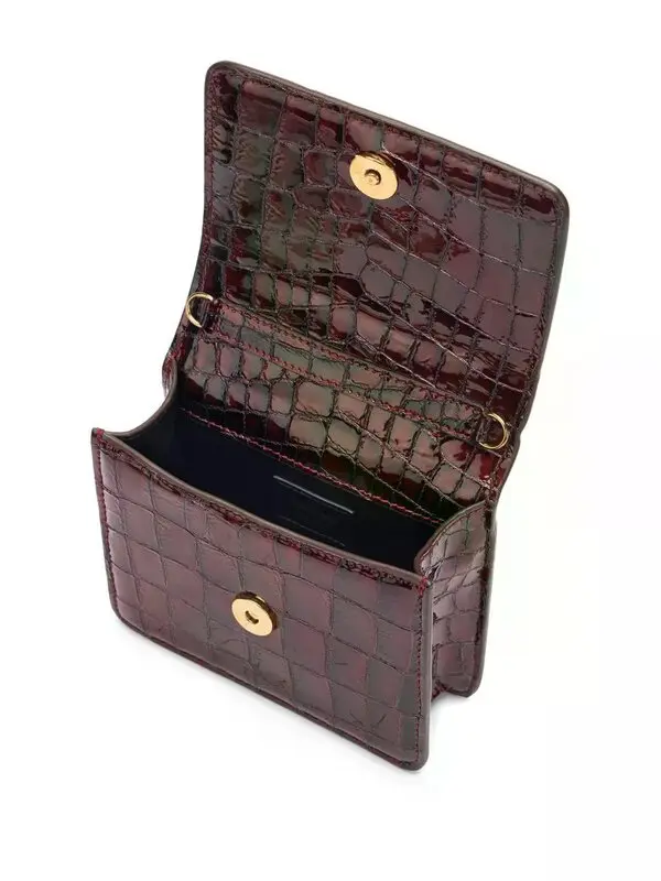 Roberto Cavalli Embossed Crocodile Effect Mini Bag - Red