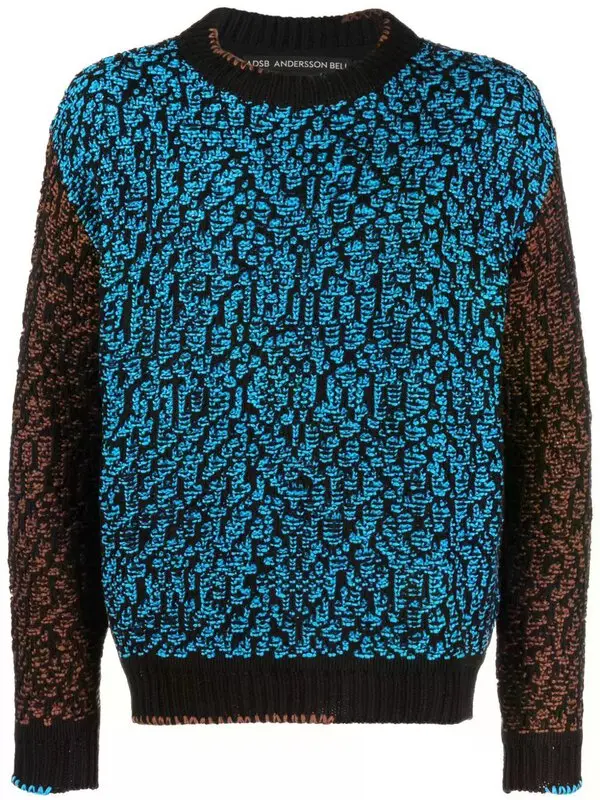 Andersson Bell Intarsia-knit Crew-neck Sweatshirt - Blue