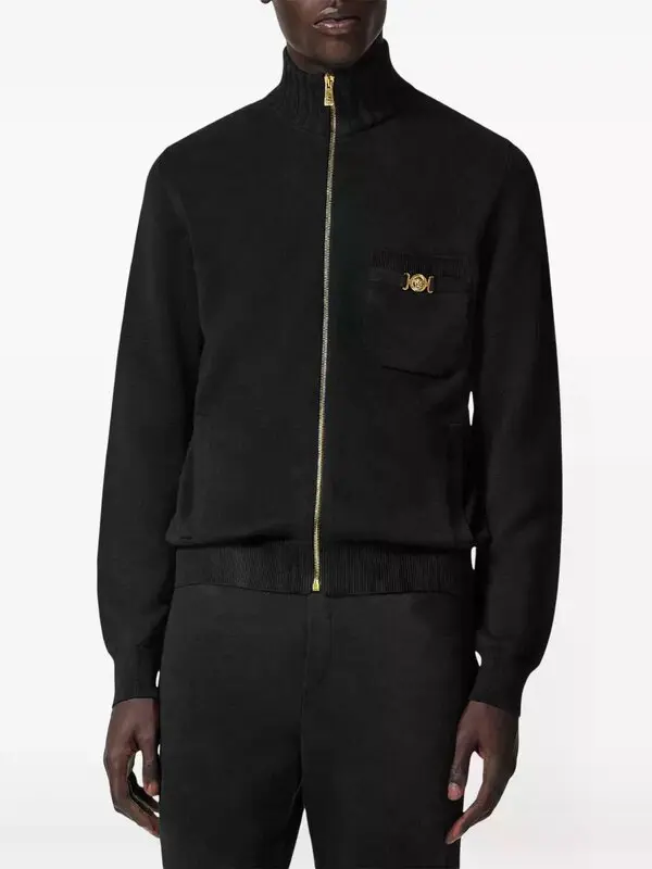 Versace Zip-up Sweater With Medusa Hardware