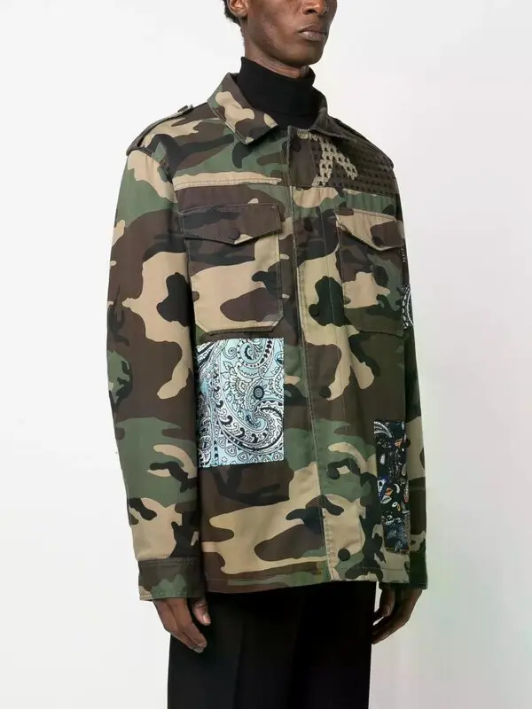 Philipp Plein Camouflage-print Paisley-patch Jacket
