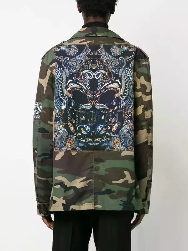 Philipp Plein Camouflage-print Paisley-patch Jacket