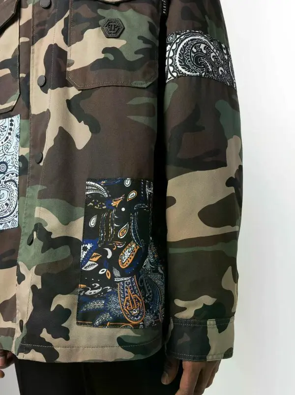 Philipp Plein Camouflage-print Paisley-patch Jacket