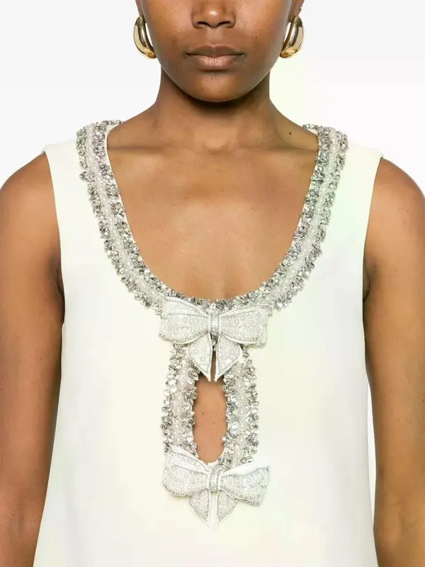 SELF-PORTRAIT Crepe Bow-detail Mini Dress