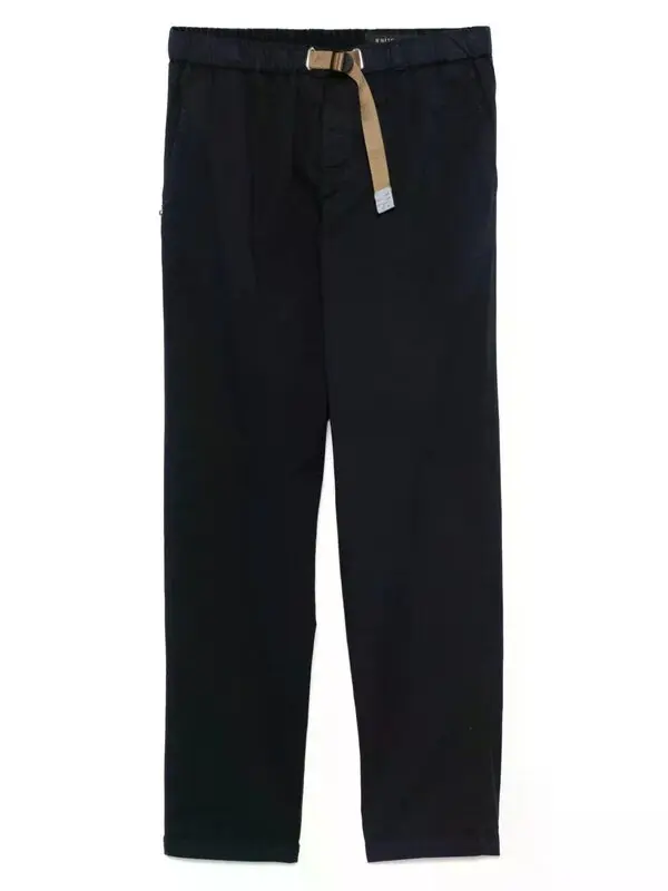 WHITE SAND Tapered Trousers With Belted Waist - Blue