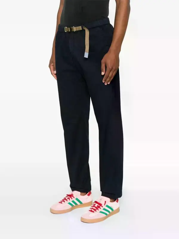 WHITE SAND Tapered Trousers With Belted Waist - Blue