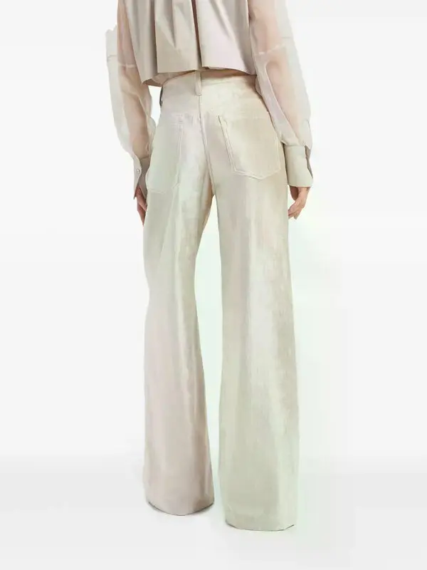 Brunello Cucinelli Shimmer-finish Wide-leg Trousers