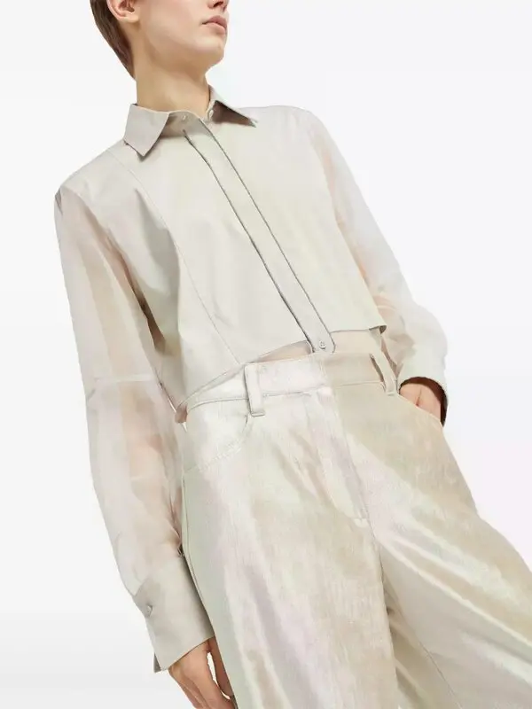 Brunello Cucinelli Shimmer-finish Wide-leg Trousers