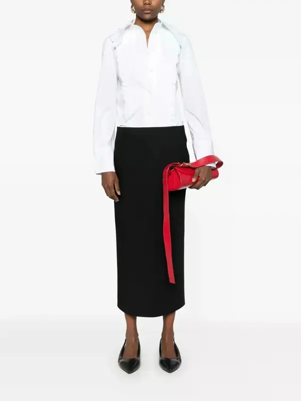 Carven Wool Midi Skirt