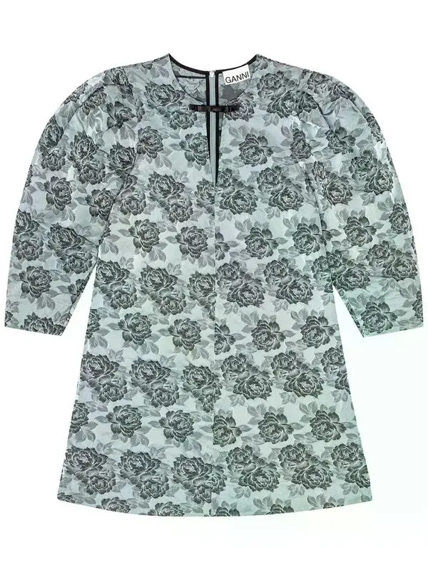 GANNI Patterned Jacquard Mini Dress