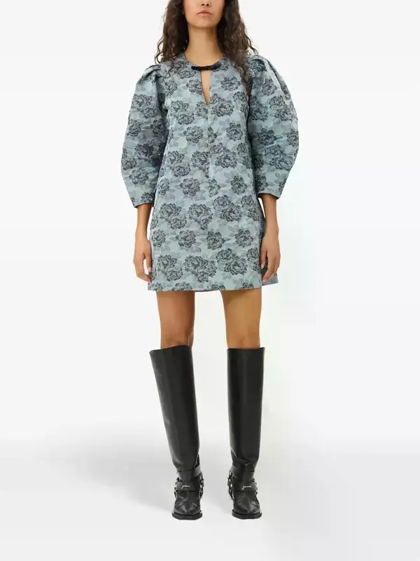 GANNI Patterned Jacquard Mini Dress