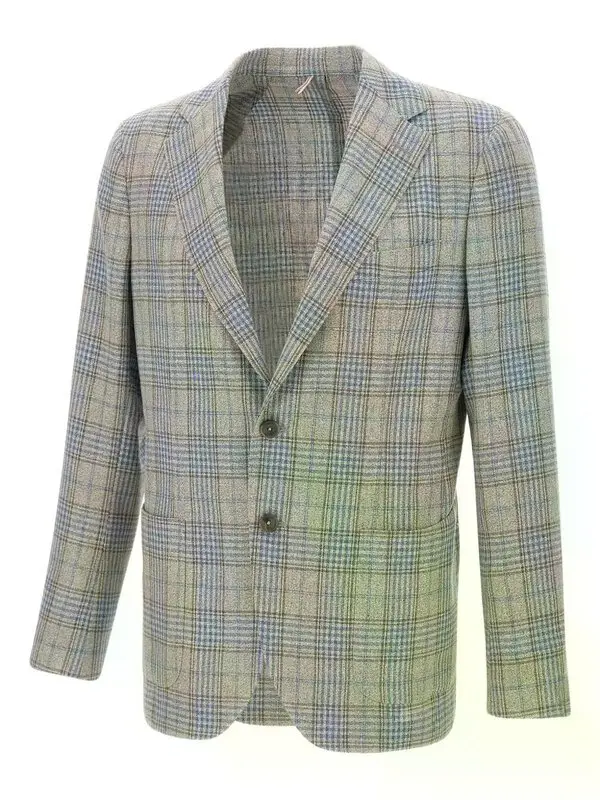 SANTANIELLO Plaid-pattern Blazer - Grey