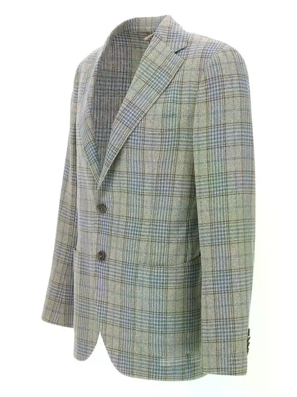 SANTANIELLO Plaid-pattern Blazer - Grey