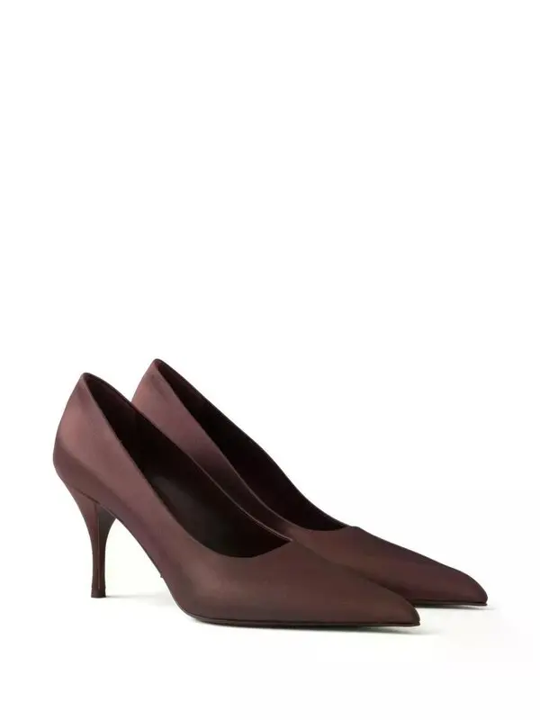Prada 85mm Satin Pumps - Red