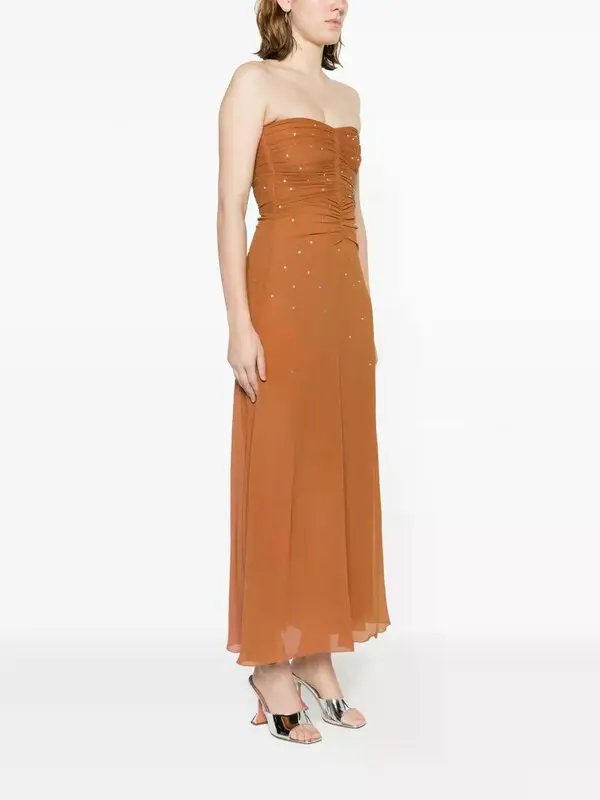 FORTE_FORTE Crystal-embellished Silk Maxi Dress