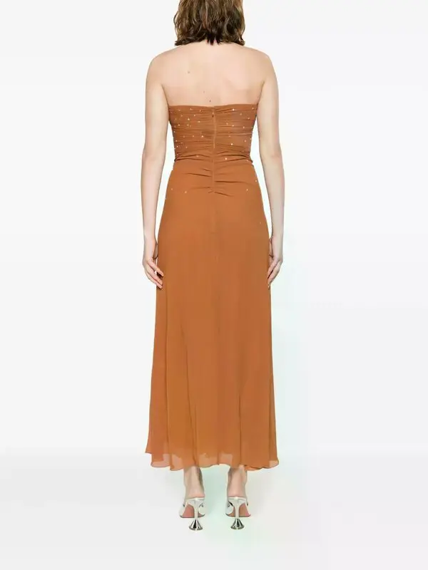 FORTE_FORTE Crystal-embellished Silk Maxi Dress