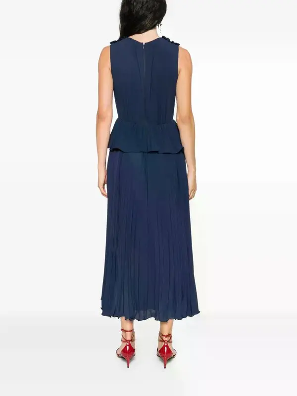 NISSA Plissé Midi Dress