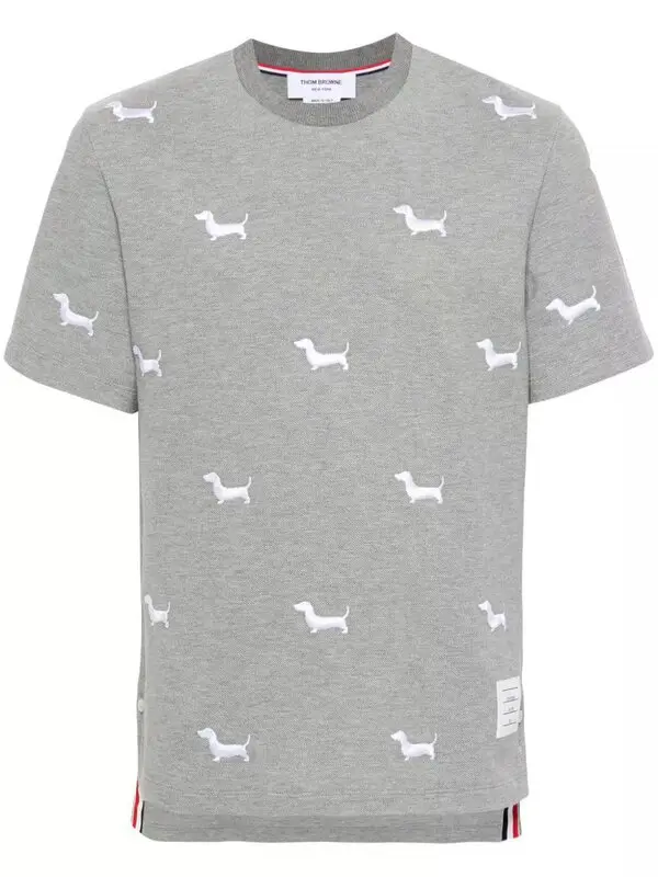 Thom Browne Dog-embroidery T-shirt