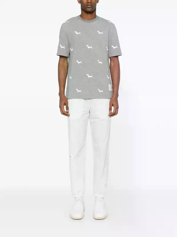 Thom Browne Dog-embroidery T-shirt