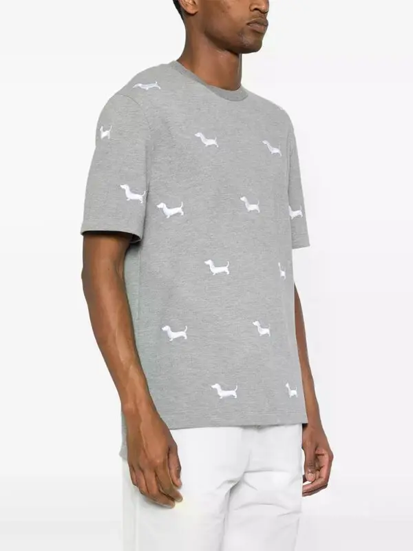 Thom Browne Dog-embroidery T-shirt