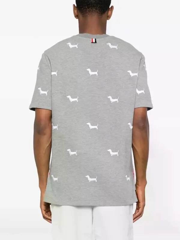 Thom Browne Dog-embroidery T-shirt