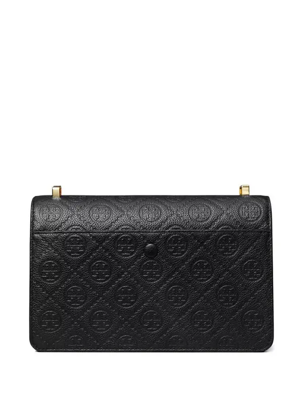 Tory Burch T-monogram Embossed Leather Shoulder Bag - Black