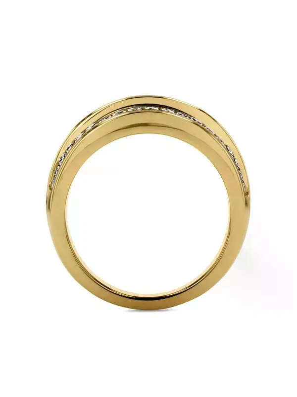 PRAGNELL 18kt Yellow Princess Cut Diamond Band Ring - Gold