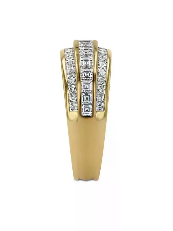 PRAGNELL 18kt Yellow Princess Cut Diamond Band Ring - Gold