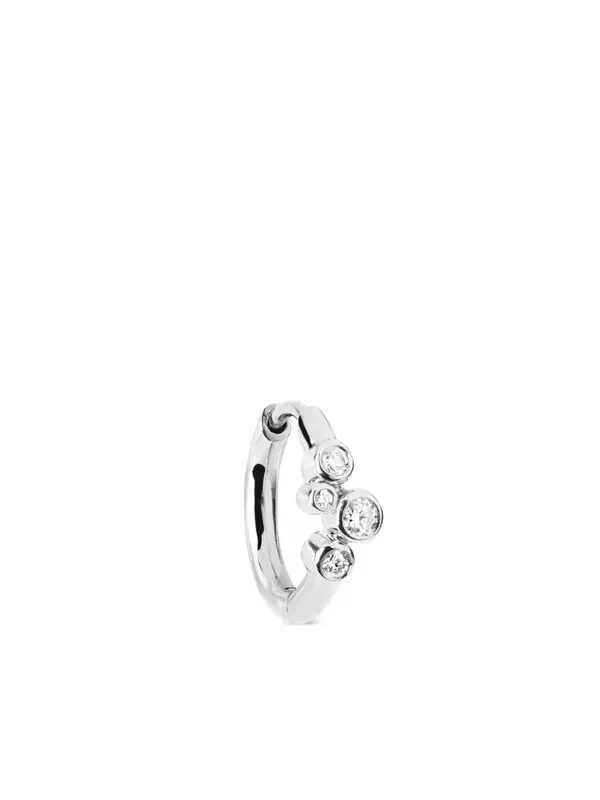 MARIA BLACK 14kt White Gold Elena Diamond Huggie Earring - Silver