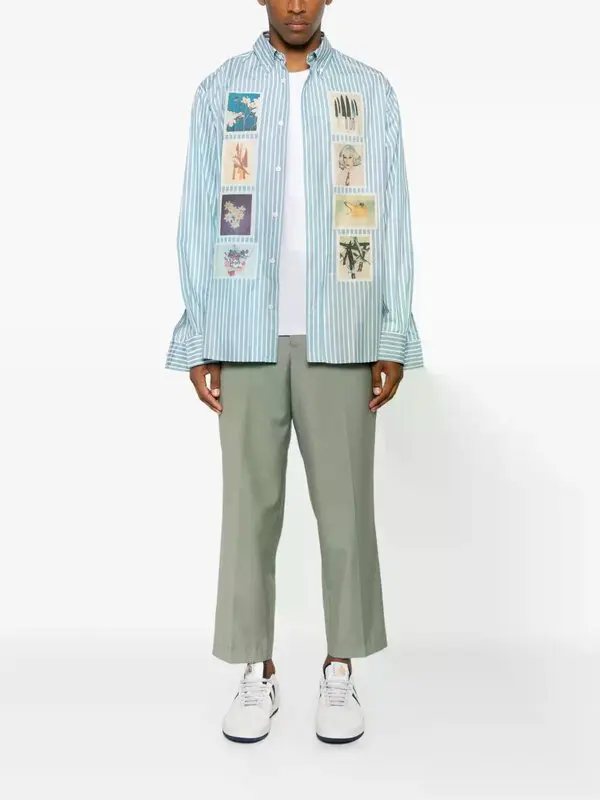 Études Studio Striped Shirt With Embroidered Warhol Graphics