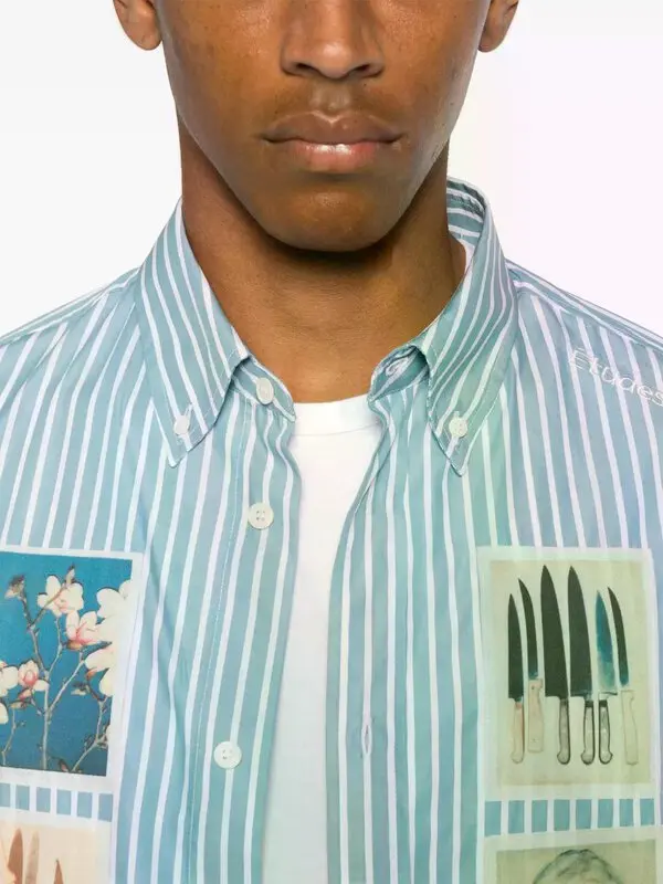 Études Studio Striped Shirt With Embroidered Warhol Graphics