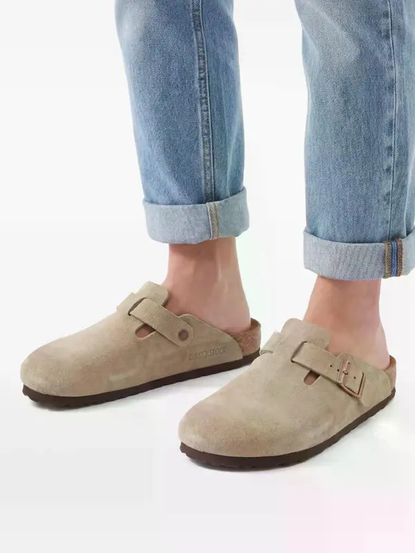 BIRKENSTOCK Boston Suede Sandals - Neutrals
