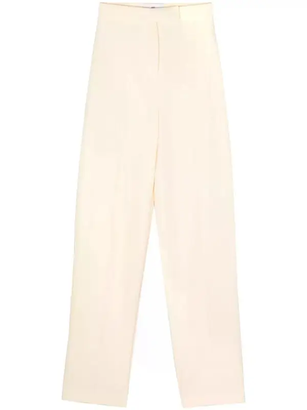 CHIARA FERRAGNI Crepe Pressed-crease Tapered Trousers - Yellow