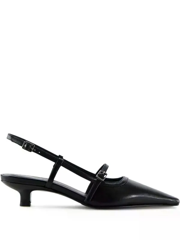 NOTABENE Elenne Pointed-toe Slingback Kitten-heel Pumps - Black