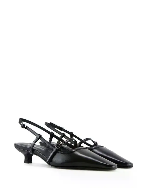 NOTABENE Elenne Pointed-toe Slingback Kitten-heel Pumps - Black