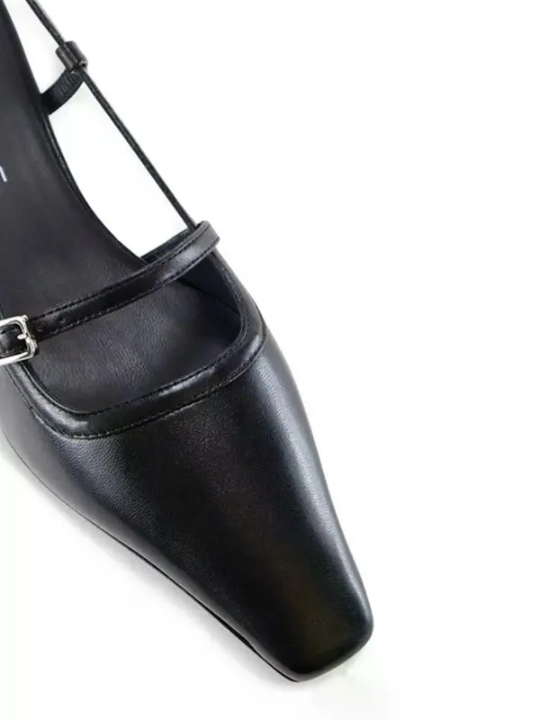 NOTABENE Elenne Pointed-toe Slingback Kitten-heel Pumps - Black