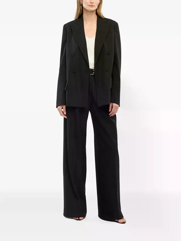Another Tomorrow Double-breasted Blazer - Black