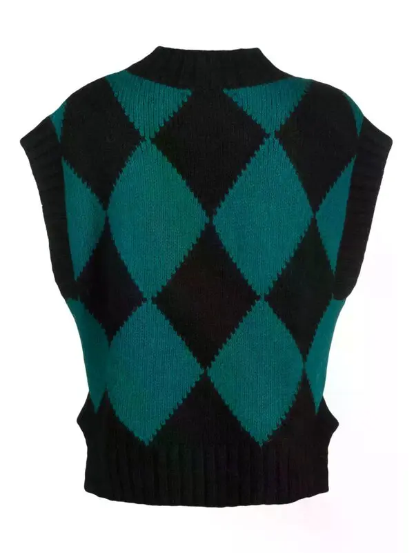 La DoubleJ Argyle Knitted Vest