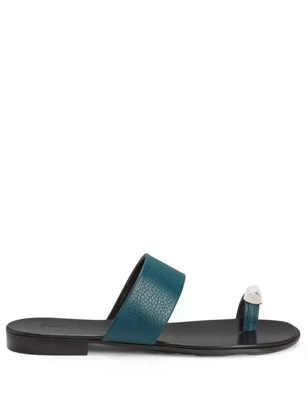 GIUSEPPE ZANOTTI Norbert Leather Toe-loop Sandals - Blue