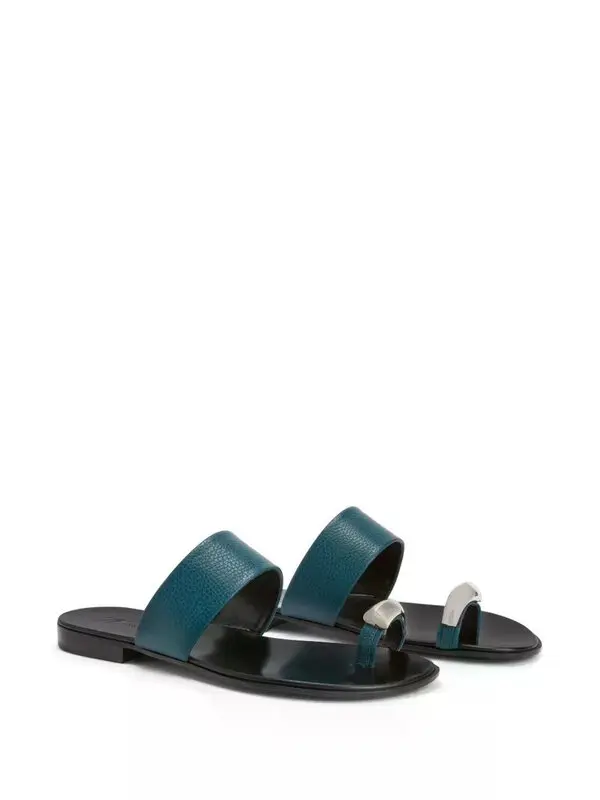 GIUSEPPE ZANOTTI Norbert Leather Toe-loop Sandals - Blue