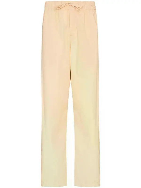 TEKLA Drawstring Poplin Pajama Bottoms - Neutrals