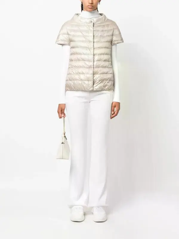 Herno Margherita Short-sleeve Quilted Jacket - Neutrals
