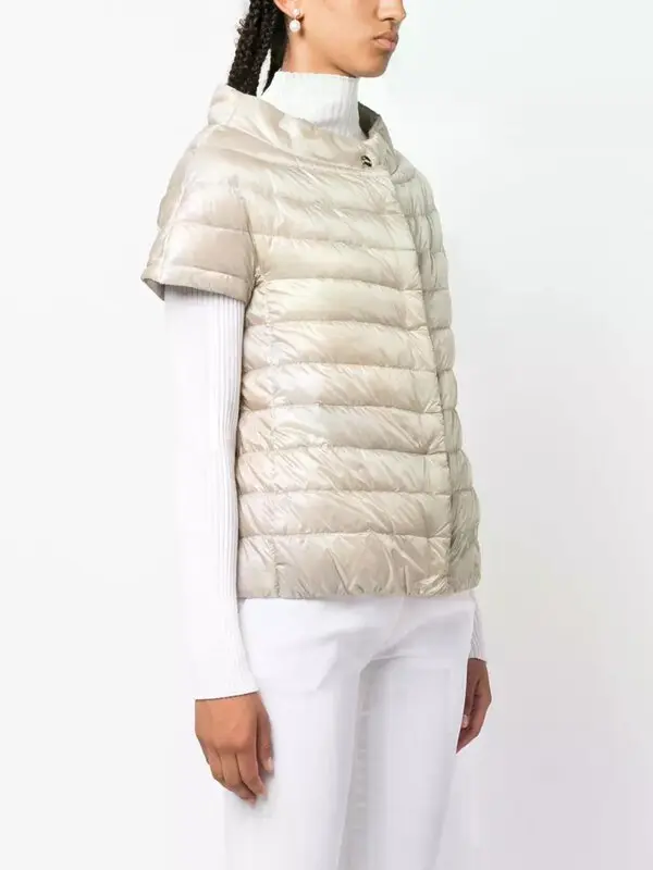 Herno Margherita Short-sleeve Quilted Jacket - Neutrals