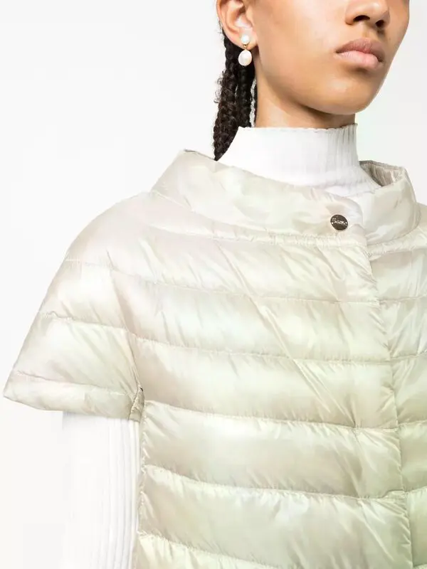 Herno Margherita Short-sleeve Quilted Jacket - Neutrals
