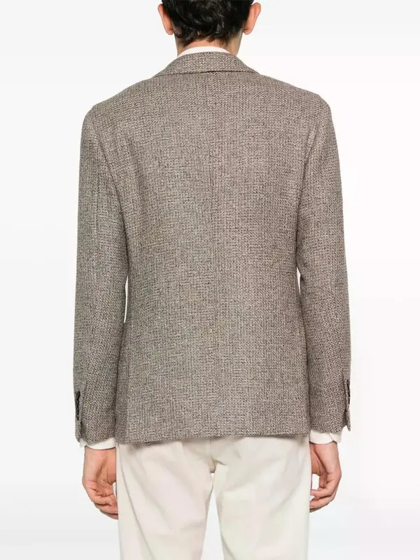 LARDINI Interwoven Single-breasted Blazer - Brown