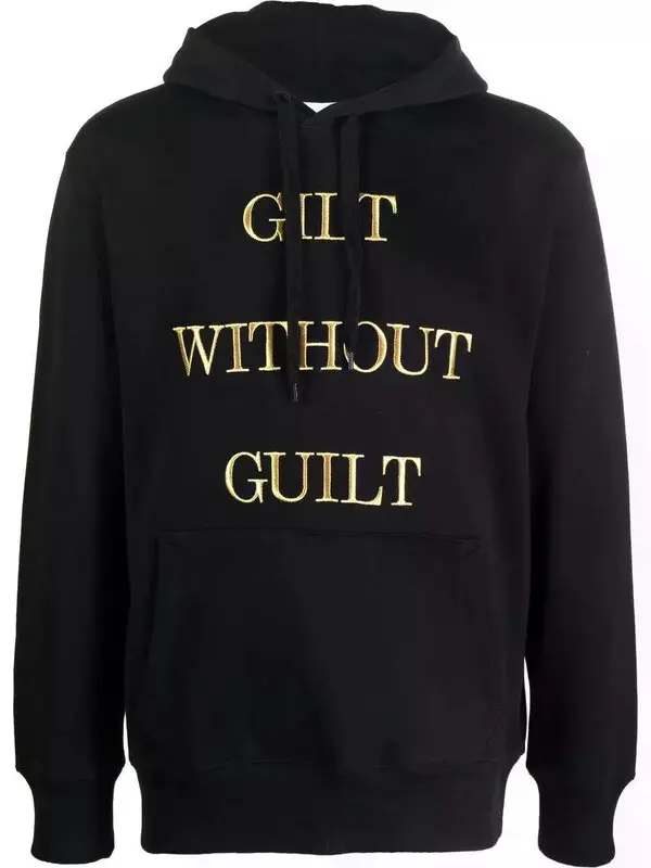 Moschino Embroidered Slogan Long-sleeve Hoodie