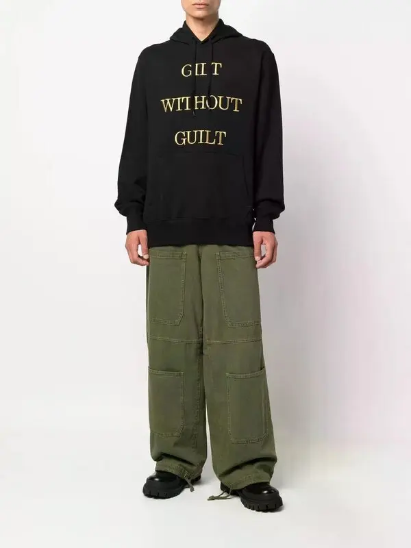 Moschino Embroidered Slogan Long-sleeve Hoodie