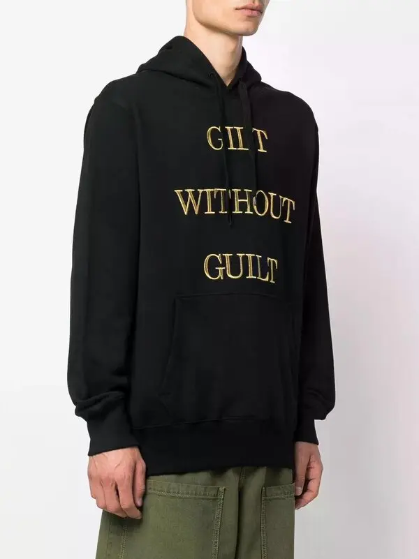 Moschino Embroidered Slogan Long-sleeve Hoodie