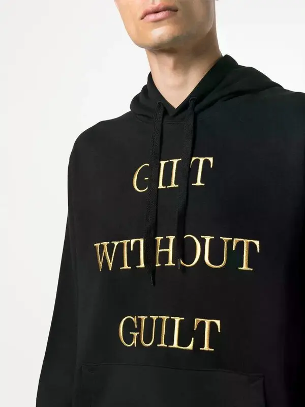 Moschino Embroidered Slogan Long-sleeve Hoodie