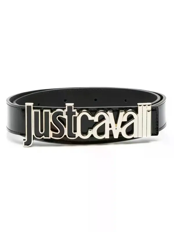 Just Cavalli Logo-lettering Leather Belt - Black